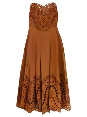Charo Ruiz Ibiza Strapless Midi Dress - Brown