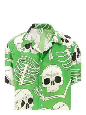 ENDLESS JOY Skeleton Printed Short-sleeve Shirt - Green