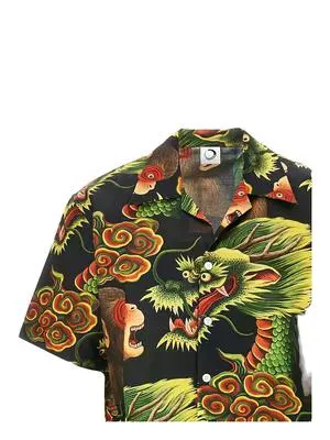 ENDLESS JOY Monkey Dragon Printed Shirt - Black