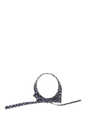 Max Mara Printed Silk Collar - Blue