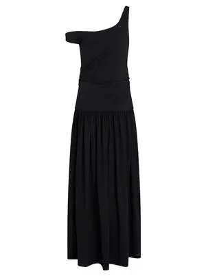 RÓHE Off-the-shoulder Ruched Stretch-jersey Maxi Dress - Black