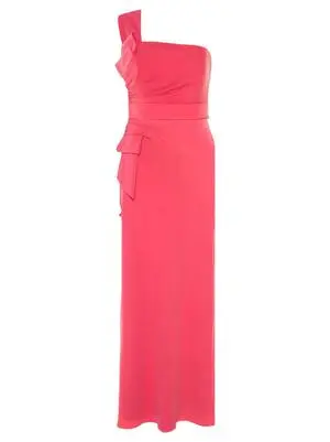 ARMANI One-shoulder Bow Detail Dress - Red