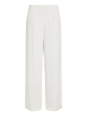Victoria Beckham Satin Jacquard Straight-leg Pants - Ivory