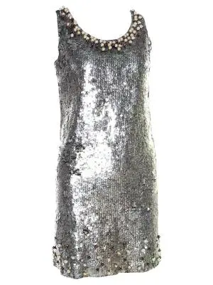 Valentino Garavani Sequin Embellished Dress - Silver
