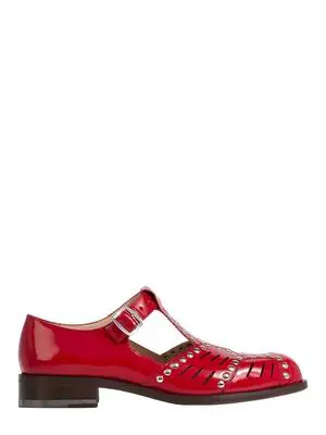 Bally Spiegel Studded Glossed-leather Sandals - Red