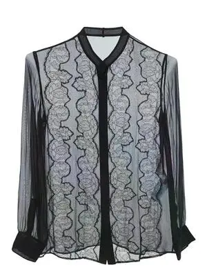 Valentino Garavani Floral Lace Shirt - Black