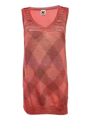 Missoni Striped Knitted V-neck Top - Pink