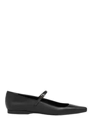 Loulou De Saison Alice Leather Mary Jane Flats - Black