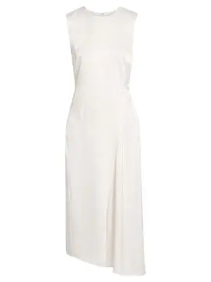 Theory Asymmetrical Satin Midi Dress - Off-white