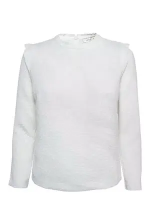 Sandro Crew Neck Long Sleeve Top - White