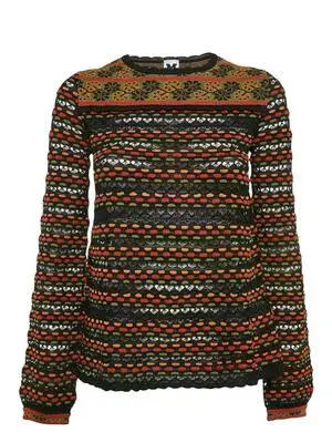 Missoni Wool-cotton Blend Crew Neck Sweater - Black