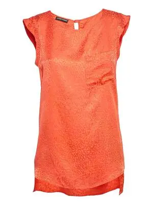 Emporio Armani Leopard Print Silk Blouse - Red