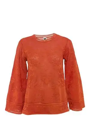 Missoni Intarsia Knit Crew Neck Sweater - Orange