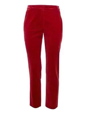 Max Mara Red Velvet Trousers - Pink