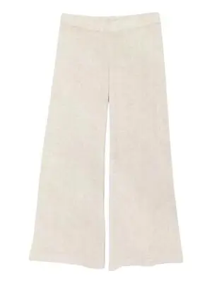 Suzie Kondi Light Terry-cloth Wide-leg Trousers - Grey