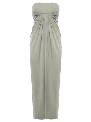 Alberta Ferretti Ruched Strapless Dress - Grey