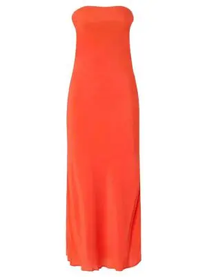 Pinko Strapless Satin-finish Maxi Dress - Orange