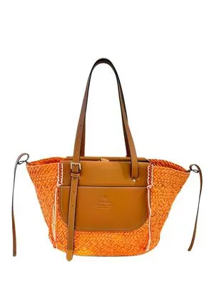 CUBA LAB Tropicana Woven Tote Bag - Orange