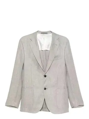 Corneliani Single-breasted Notched-lapels Blazer - Grey