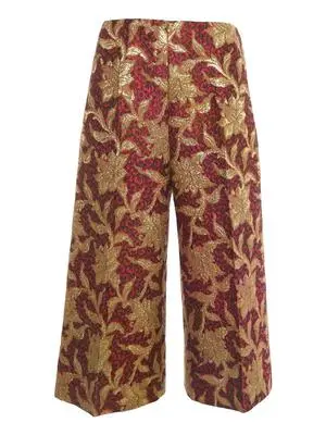 Gucci Floral Jacquard Wide-leg Trousers - Red