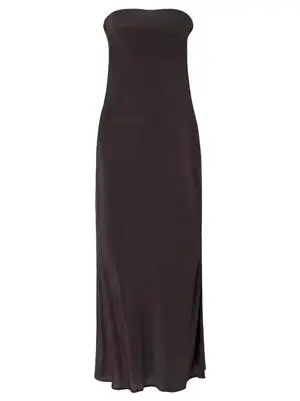 Pinko Strapless Satin-finish Dress - Brown