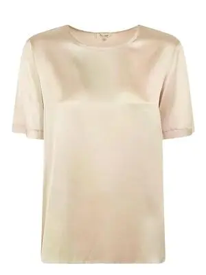 HER SHIRT Satin Finish Short-sleeve T-shirt - Neutrals