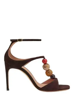 MALONE SOULIERS Leia Bead-embellished Sandals - Brown