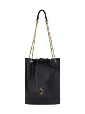 Saint Laurent Quilted Leather Tote Bag - Black