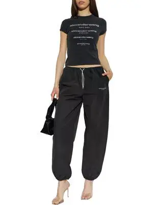 Alexander Wang Crystal-embellished Crewneck T-shirt - Black
