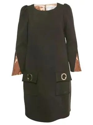 Elisabetta Franchi Pleated Mini Dress - Black