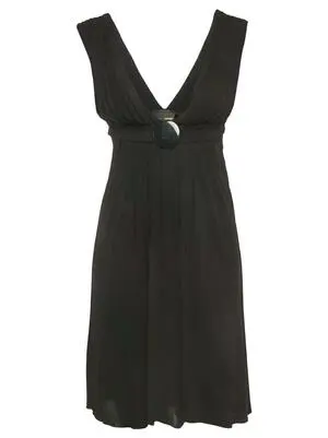 Fendi Sleeveless V-neck Mini Dress - Black