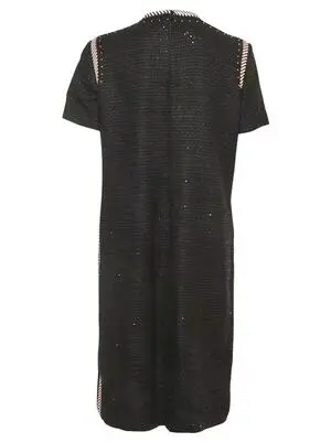 ELIE SAAB Elie Saab Tweed Fabric Midi Dress With Stud Embellishment