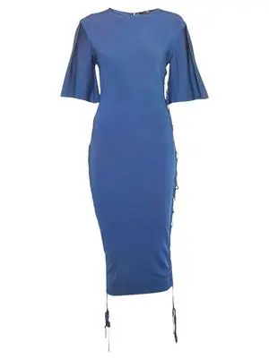 Elisabetta Franchi Jersey Lace-up Midi Dress - Blue