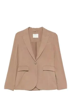 CIRCOLO 1901 Brown Cotton Single-breasted Jacket - Neutrals