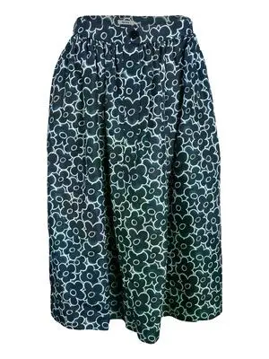 MIU MIU Miu Miu Floral Print Gathered Silk Midi Skirt