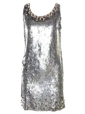 Valentino Garavani Sequin-embellished Dress - Silver