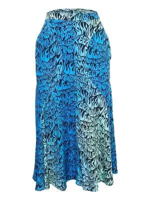 Stella McCartney Flame Print Midi Skirt - Blue