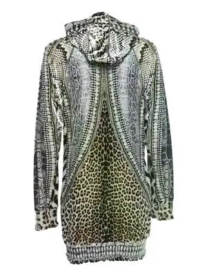 ROBERTO CAVALLI Roberto Cavalli Vintage Zebra-Leopard Print Hooded Jacket