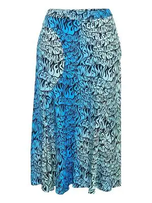 Stella McCartney Graphic Print Midi Skirt - Blue
