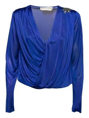 EMILIO PUCCI PUCCI Pleated Wrap Blouse