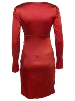 Roberto Cavalli Ruched Dress - Red