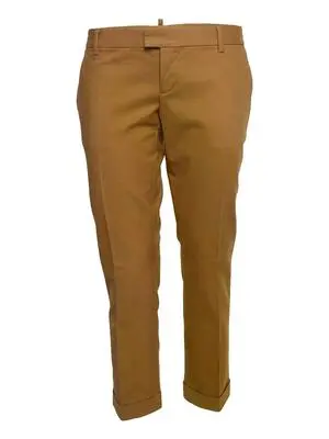 Dsquared2 Tailored Stretch-cotton Trousers - Brown