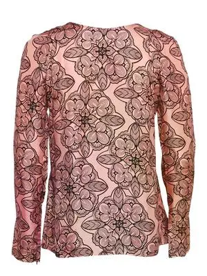 Marni Floral Print Silk Top - Pink