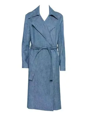 MSGM Belted Denim Coat - Blue