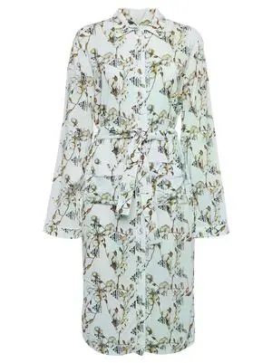 Off-White 2013 Floral Print Belted Midi Dress - White