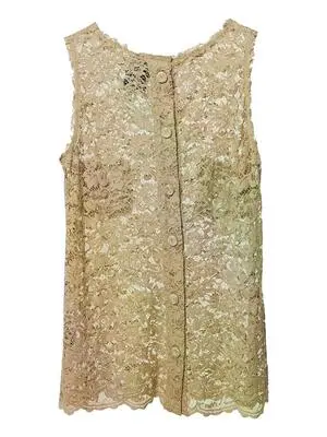 Dolce & Gabbana Beige Lace Sleeveless Top - Neutrals