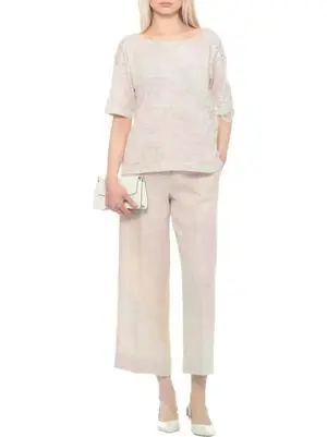 D.exterior Lace Appliqué T-shirt - Neutrals
