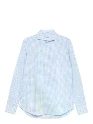 VELA SHOP Gingham-check Long-sleeve Shirt - Blue