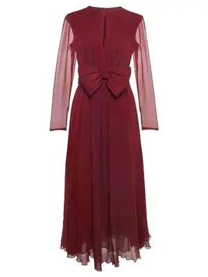 Giambattista Valli Silk Dress With Bow Detail - Red