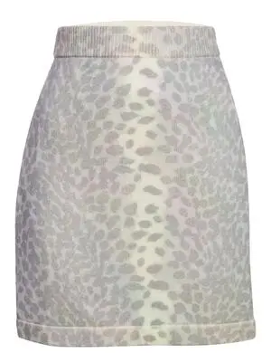 Kenzo Leopard-print Mini Skirt - Grey